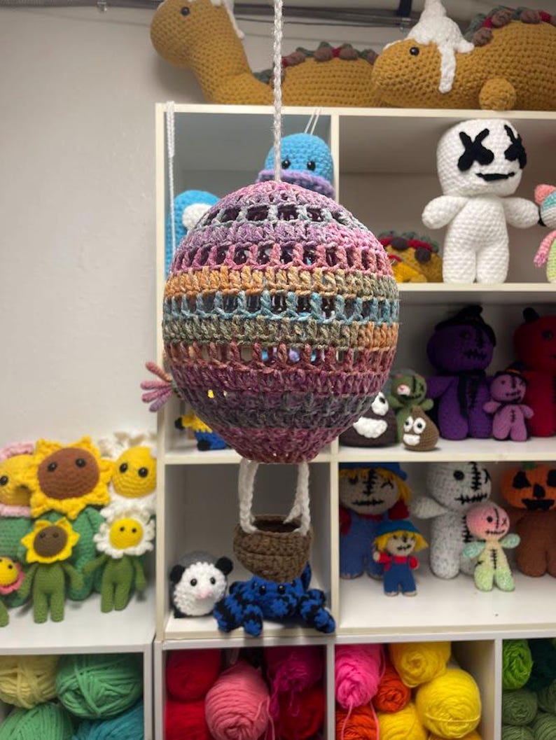 Hot Air Balloon Crochet Pattern, PATTERN ONLY, Hot Air Balloon Yarn Art ...