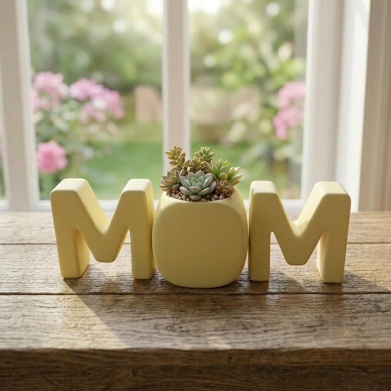 MOM Letter Planter – 3D Printed Mother's Day Gift, Succulent Pot, 33 ...