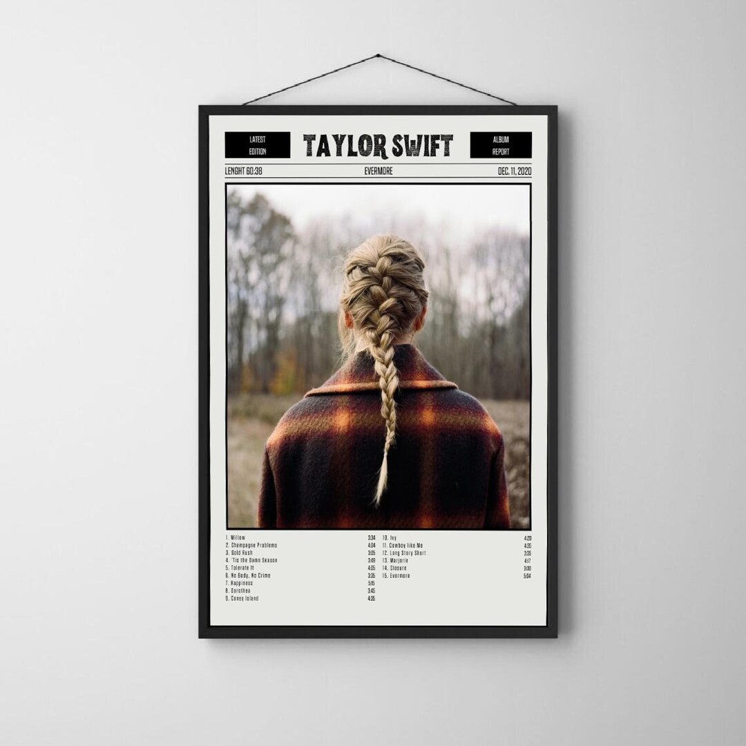 Evermore Album Poster, Taylor Swift Music Poster, Taylor Swift Gifts ...