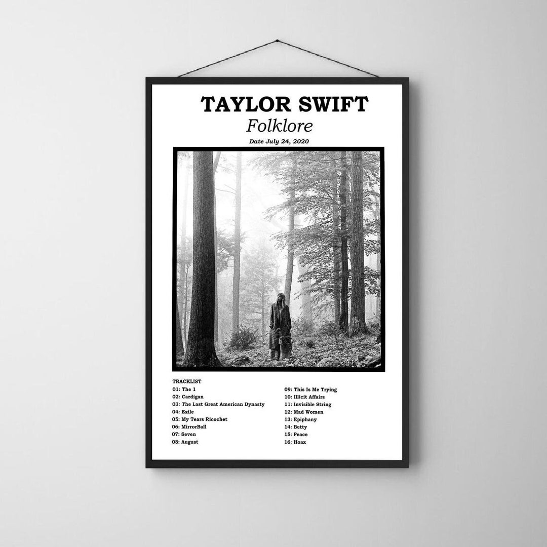 Folklore Album Poster, Taylor Swift Music Poster, Taylor Swift Gifts ...