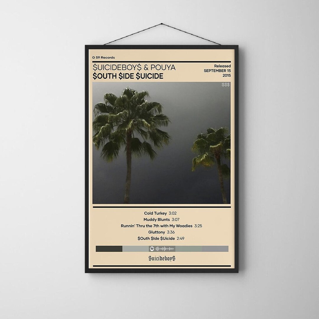 South Side Suicide Album Poster, Suicideboys Music Poster, Vintage ...