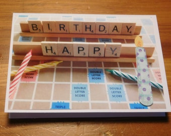 Scrabble Birthday Card - Etsy