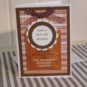 Birthday Tea Card, Happy Birthday Tea Bag Card, Tea Bag Card, Tea Card ...