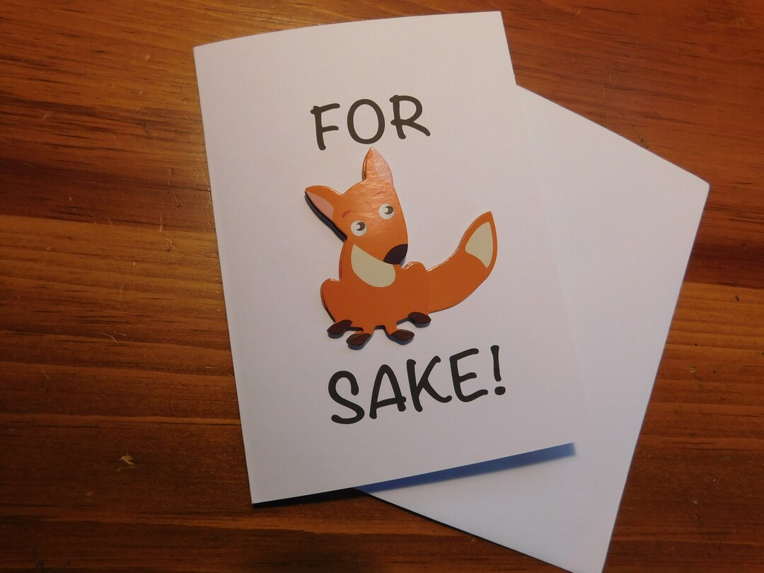 Fox Card, Fox Thank You Card, Fox Note Card, Fox Sake Card, Red Fox Car ...