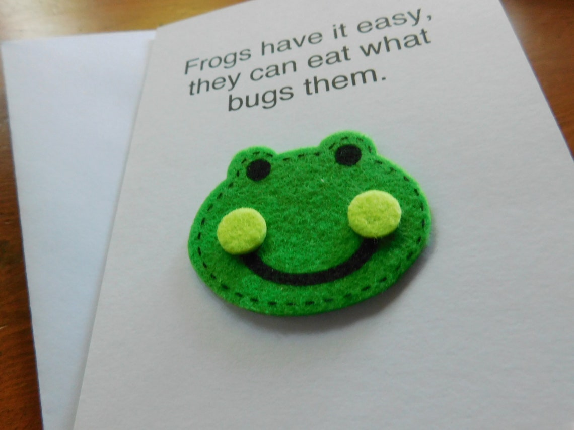 Frog Note Frog Note Card Frog Birthday Card Frog Card - Etsy