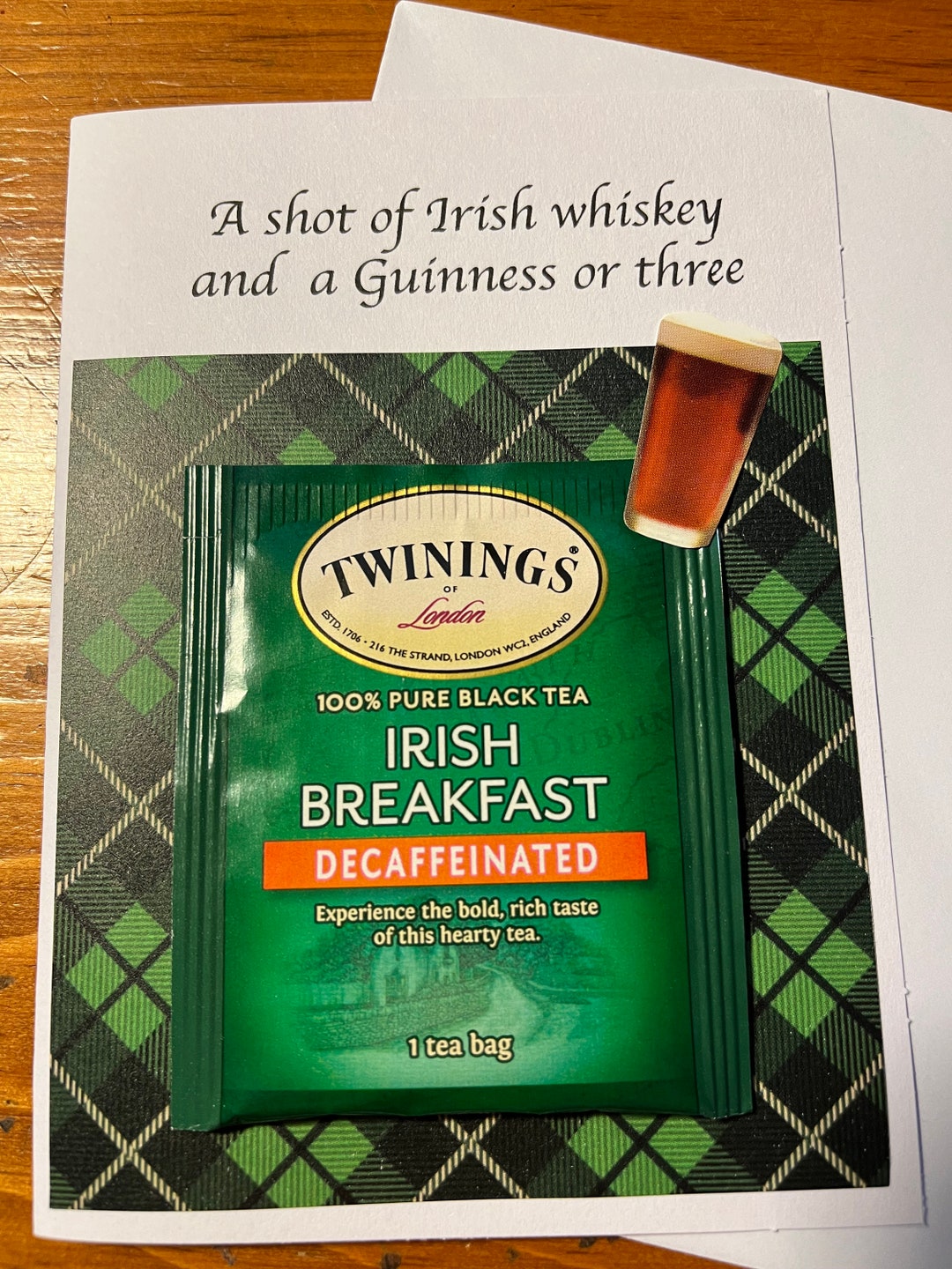 Happy St. Patrick's Day Card, Irish Breakfast Tea Card, Guinness St ...