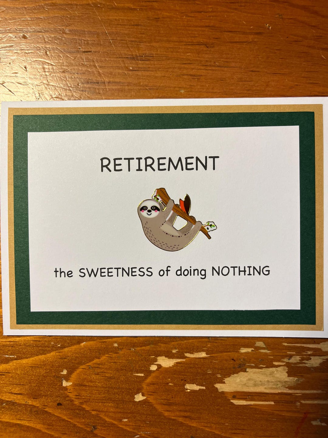 Retirement Card, Retirement, Sloth Retirement Card, Sloth Card, Card ...