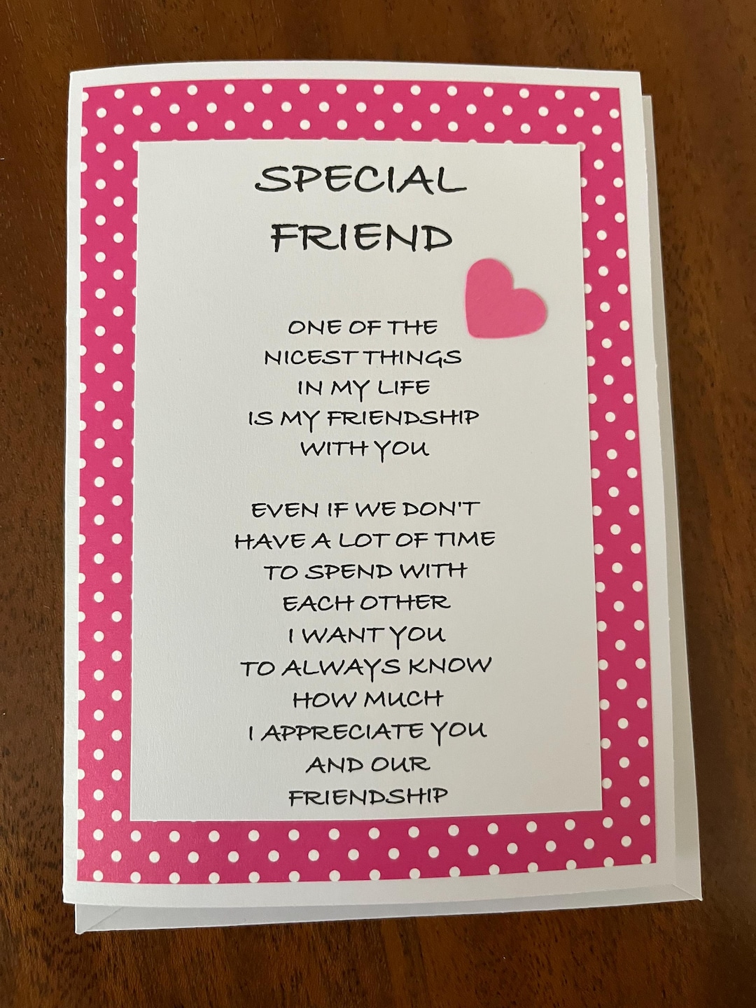 Handmade Special Friend Card: Friendship Birthday Card - Etsy