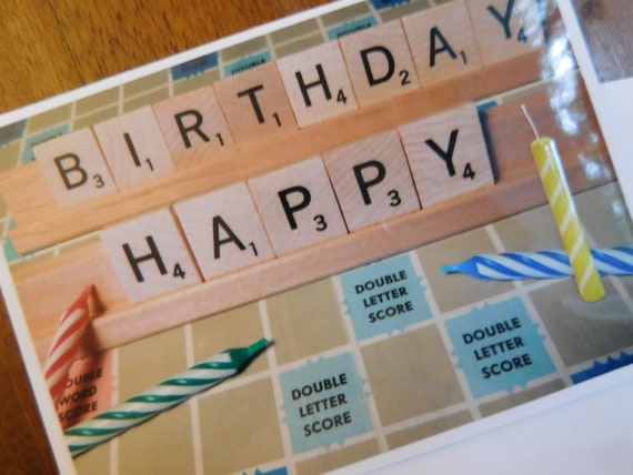 Scrabble Birthday Card Words with Friends Birthday Card | Etsy