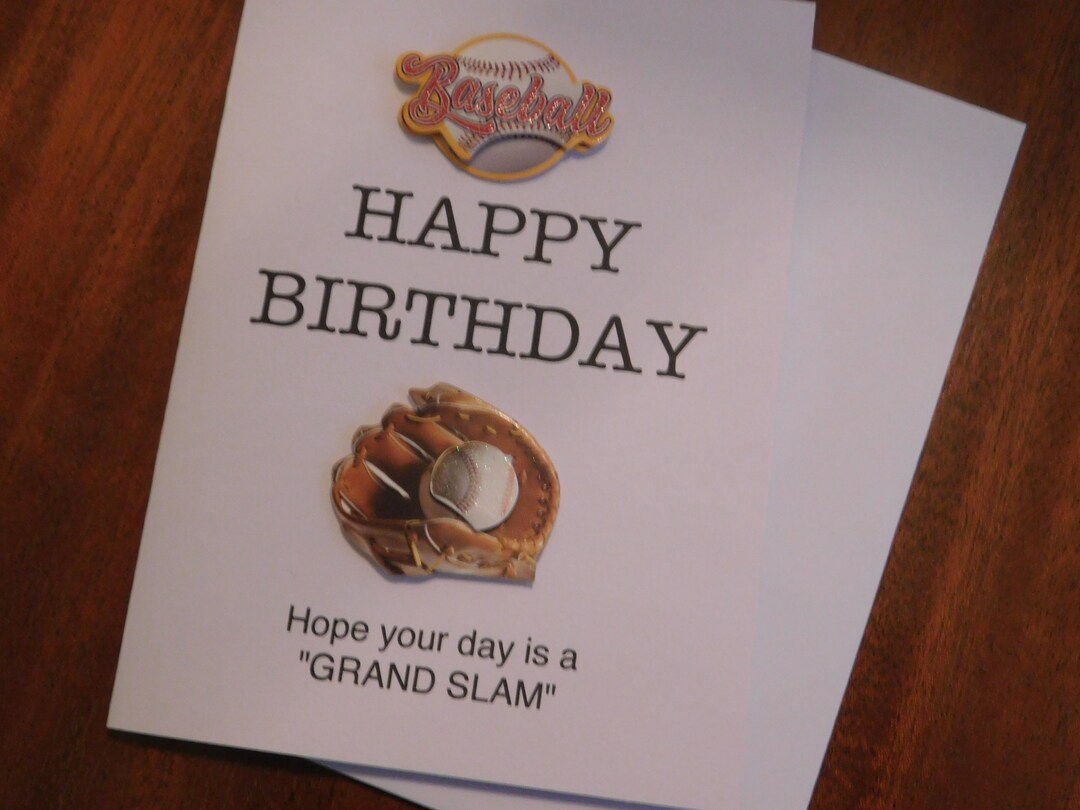 Baseball Birthday Card: Handmade Sports Fan Card - Etsy