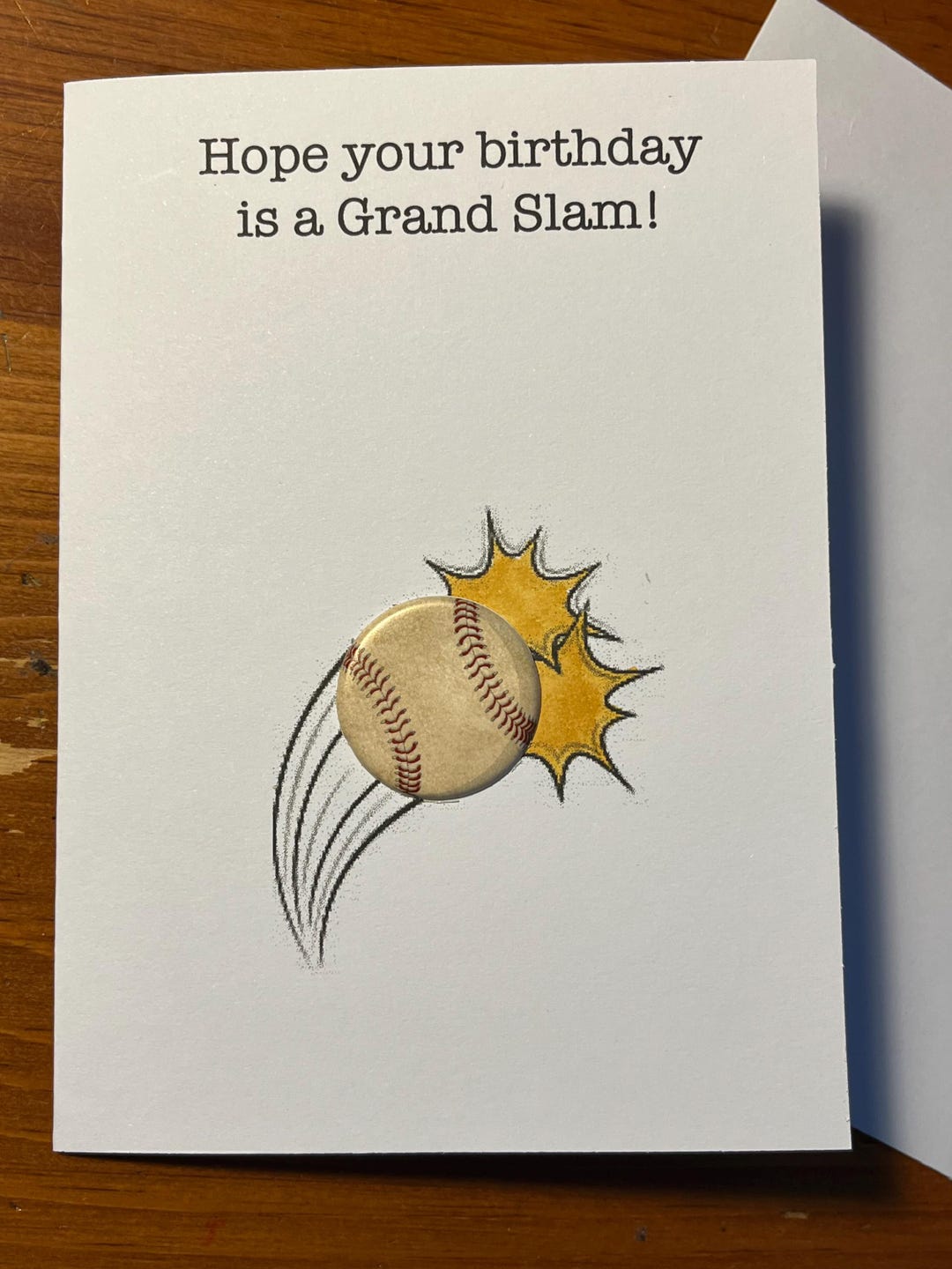 Baseball Birthday Card: Grand Slam Handmade Greeting - Etsy