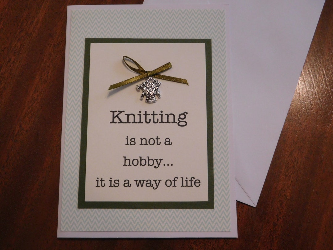 Knitting Knitting Card Knitter Card Knitting Lady Card - Etsy