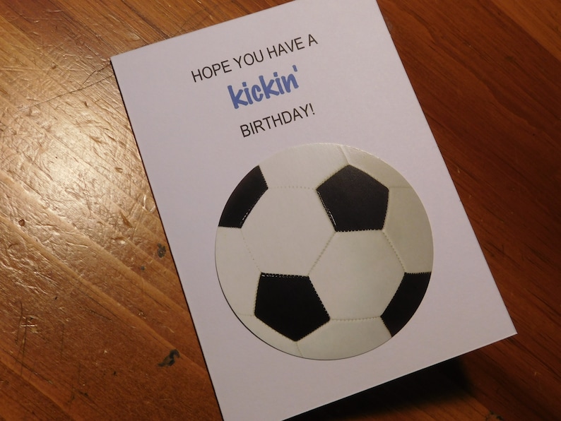 Soccer Ball Birthday Card: Handmade Kickin' Birthday - Etsy