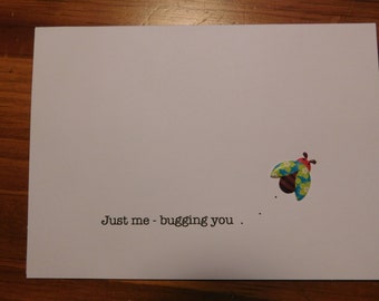 Fly Insect Bug Note Cards Stationery Set of 10 Cards in White or Light ...