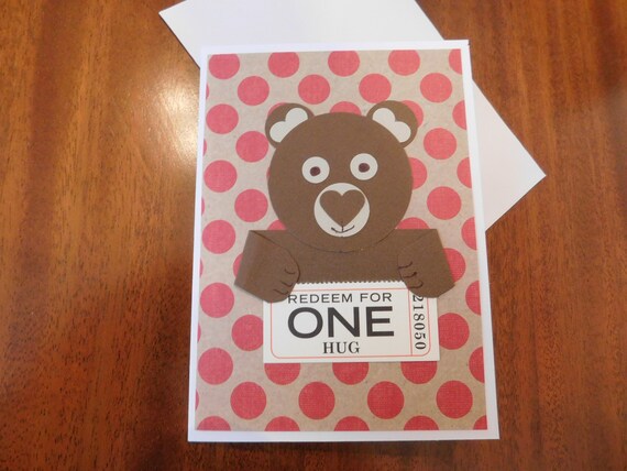 Hug Card Birthday Card Hugs Card Bear Birthday Card Bear | Etsy