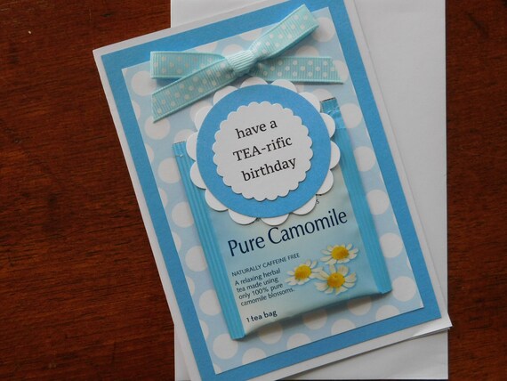 Birthday Tea Card Happy Birthday tea bag Card Tea Bag card | Etsy