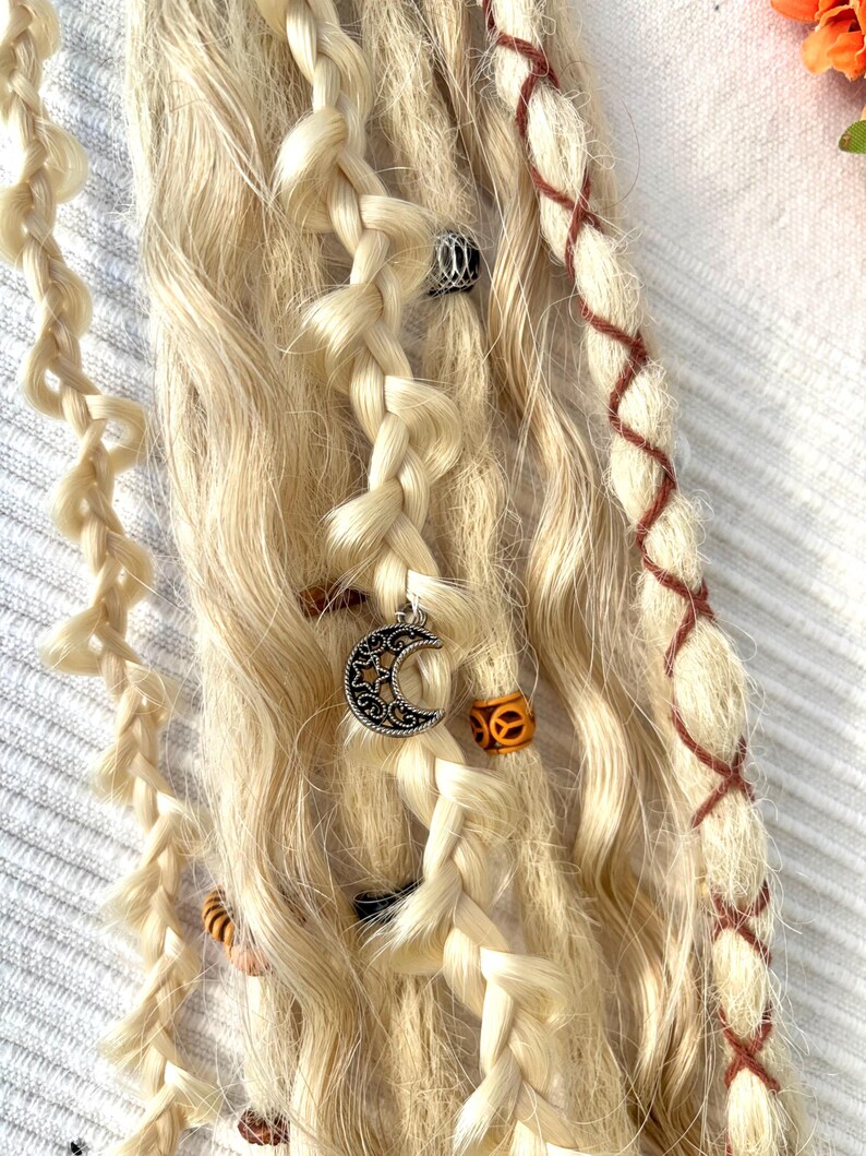 Blonde Kanekalon Dreads & Braids Ponytail Set – Boho Festival Hair ...