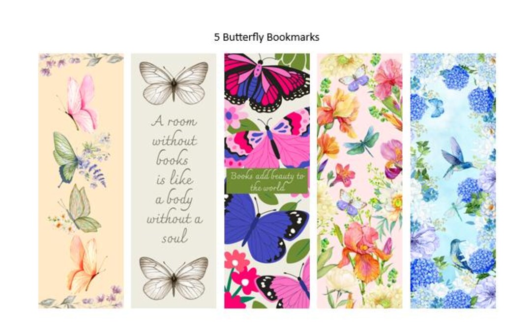 Printable Bookmark Butterfly Bookmark Nature Lover Bookmark for Mom ...
