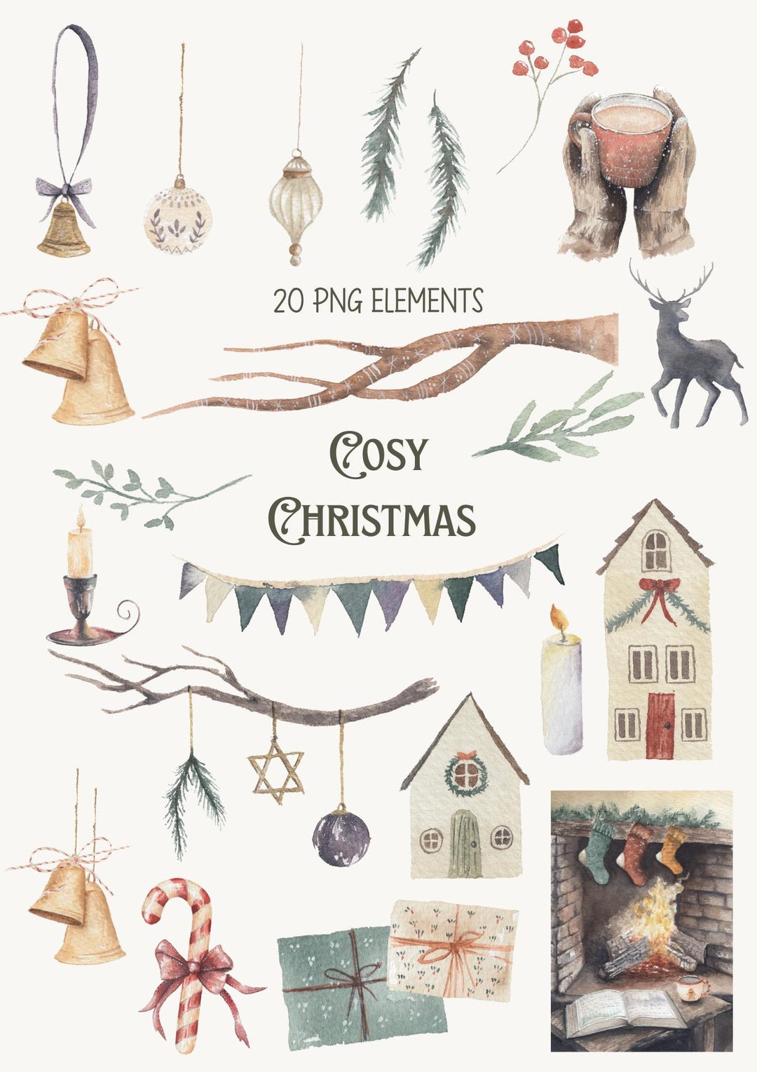 Cozy Christmas Clip Art Bundle | Digital Art for Crafts - Etsy