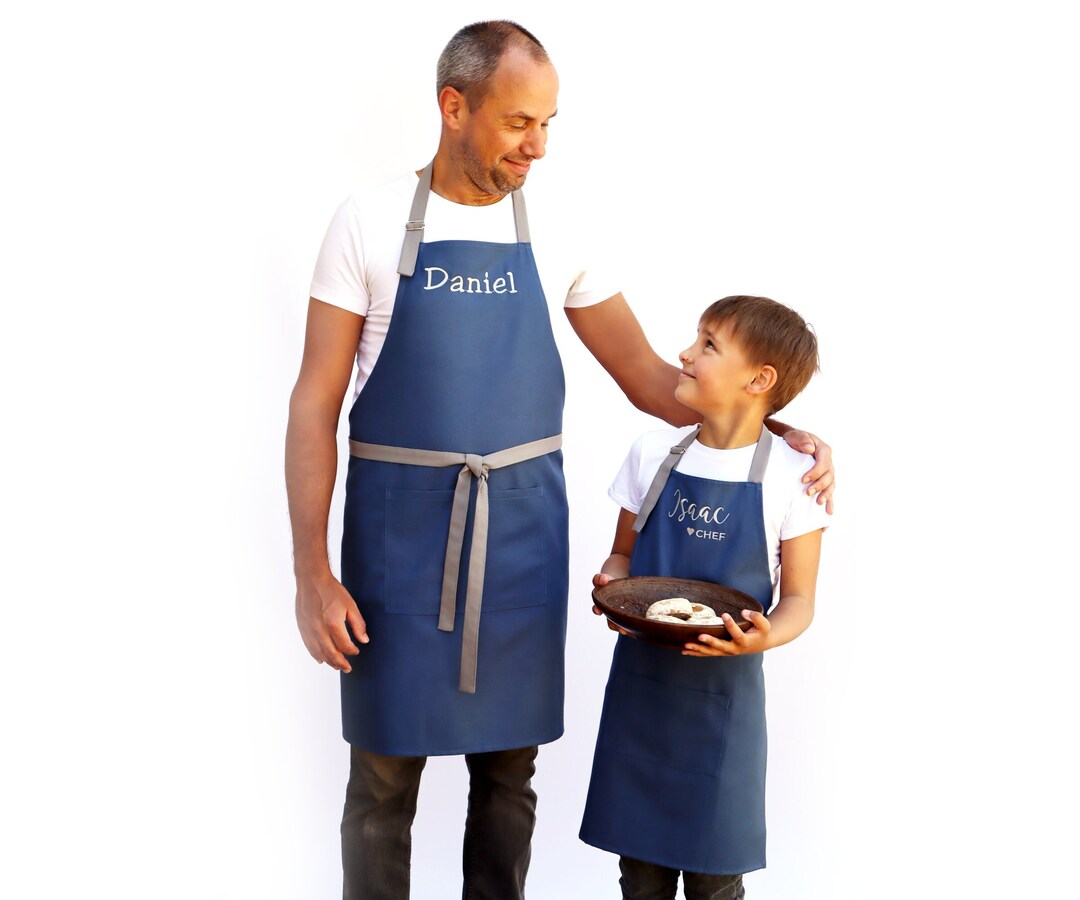 Personalised Matching Apron Set Dad and Me Gift Set Father Son Daddy Me ...