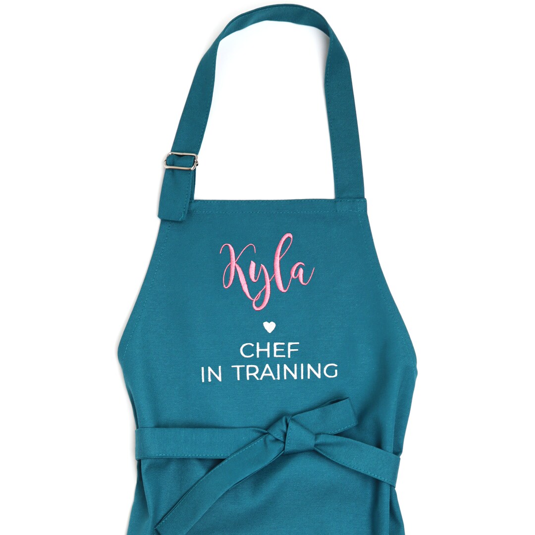 Teal Apron Women Men Unisex Cotton Personalized Turquoise Chef Apron ...