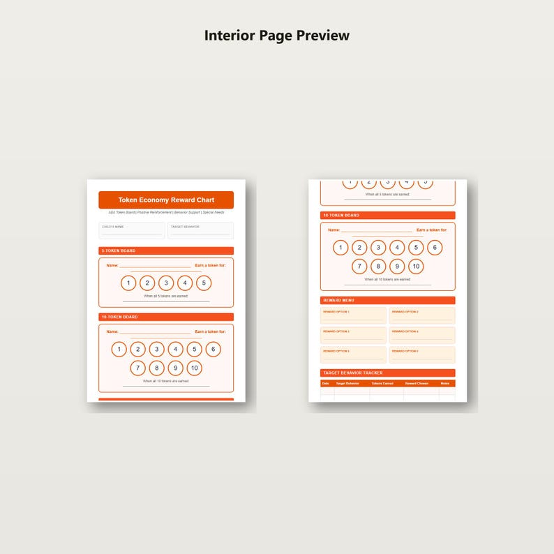 Token Economy Chart & Behavior Reward System | ABA Visual Tool ...