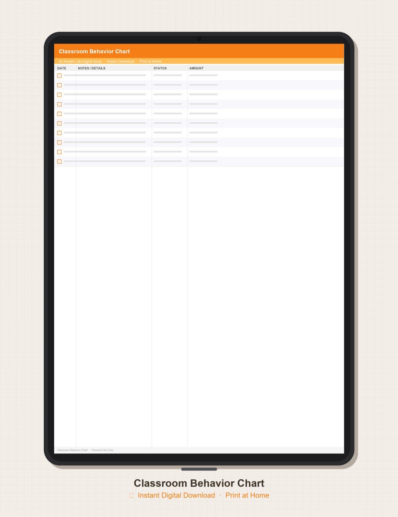 Classroom Behavior Chart | Student Tracker, Parent Log (instant ...