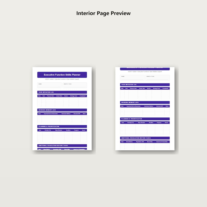 ADHD Executive Function Planner | Task Initiation & EF Support ...