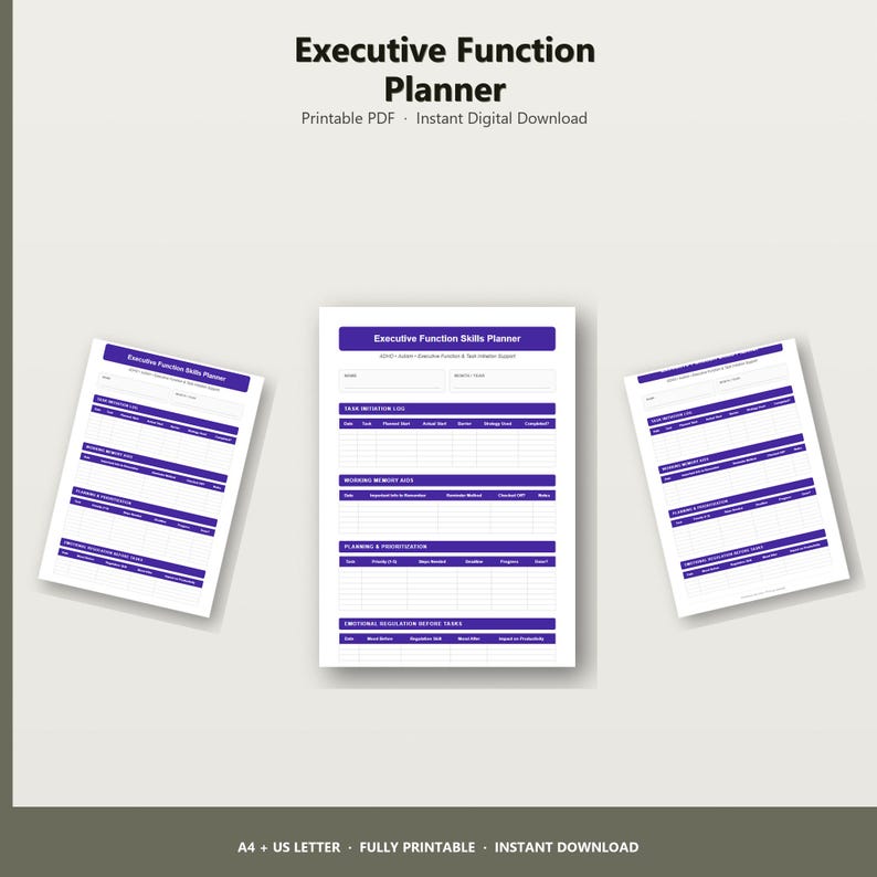 ADHD Executive Function Planner | Task Initiation & EF Support ...