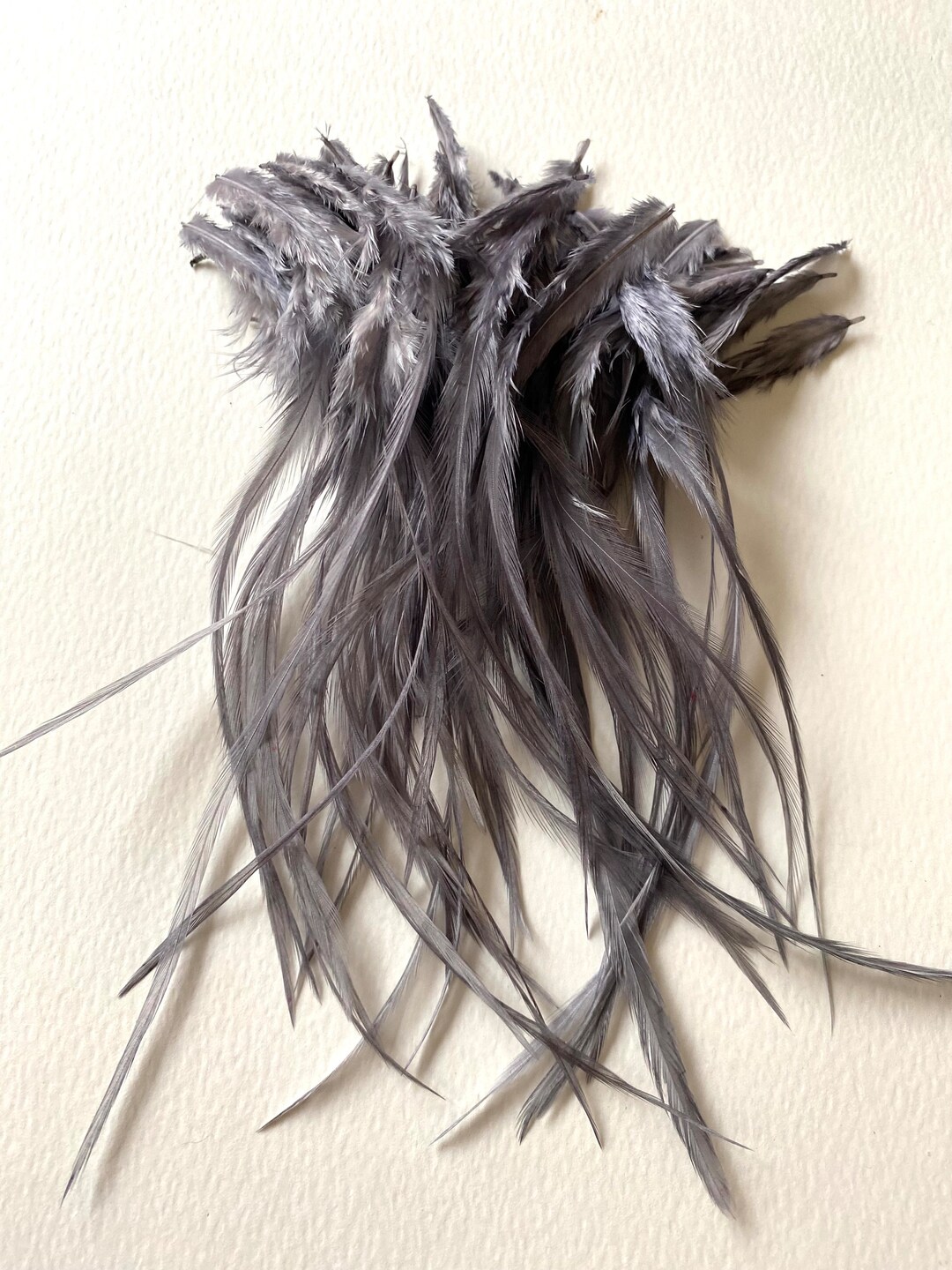50 Fluff Rooster Saddle Hackle Feathers Grey 3 5 Inches - Etsy