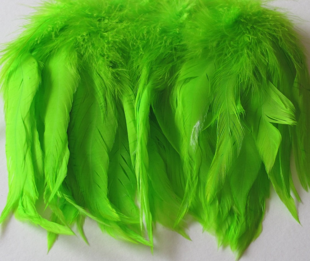 40 Strung Rooster Saddle Hackle Feathers - Chartreuse (5 - 8 Inches) - Etsy