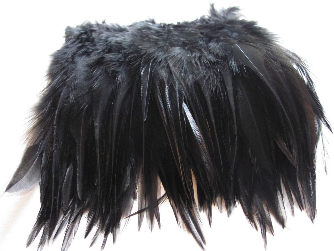 40 Strung Rooster Saddle Hackle Feathers - Black (5 - 8 Inches) - Etsy