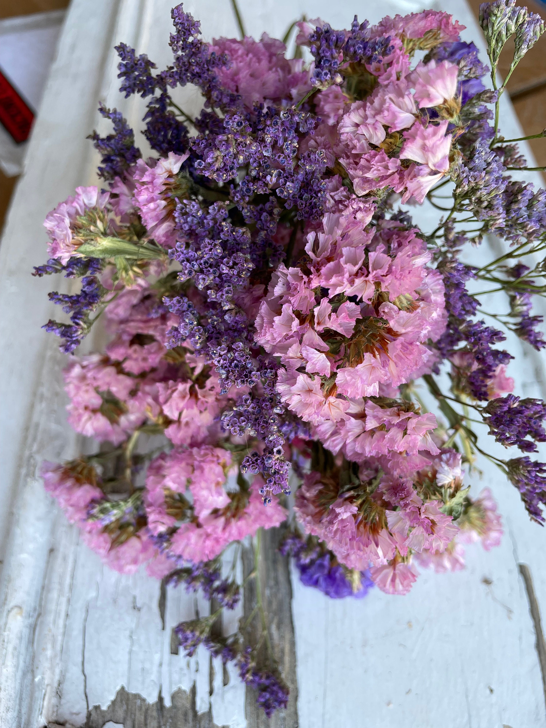 Dried Flower Bouquet, Dried Statice Bouquet,diy Dried Flowers,purple ...