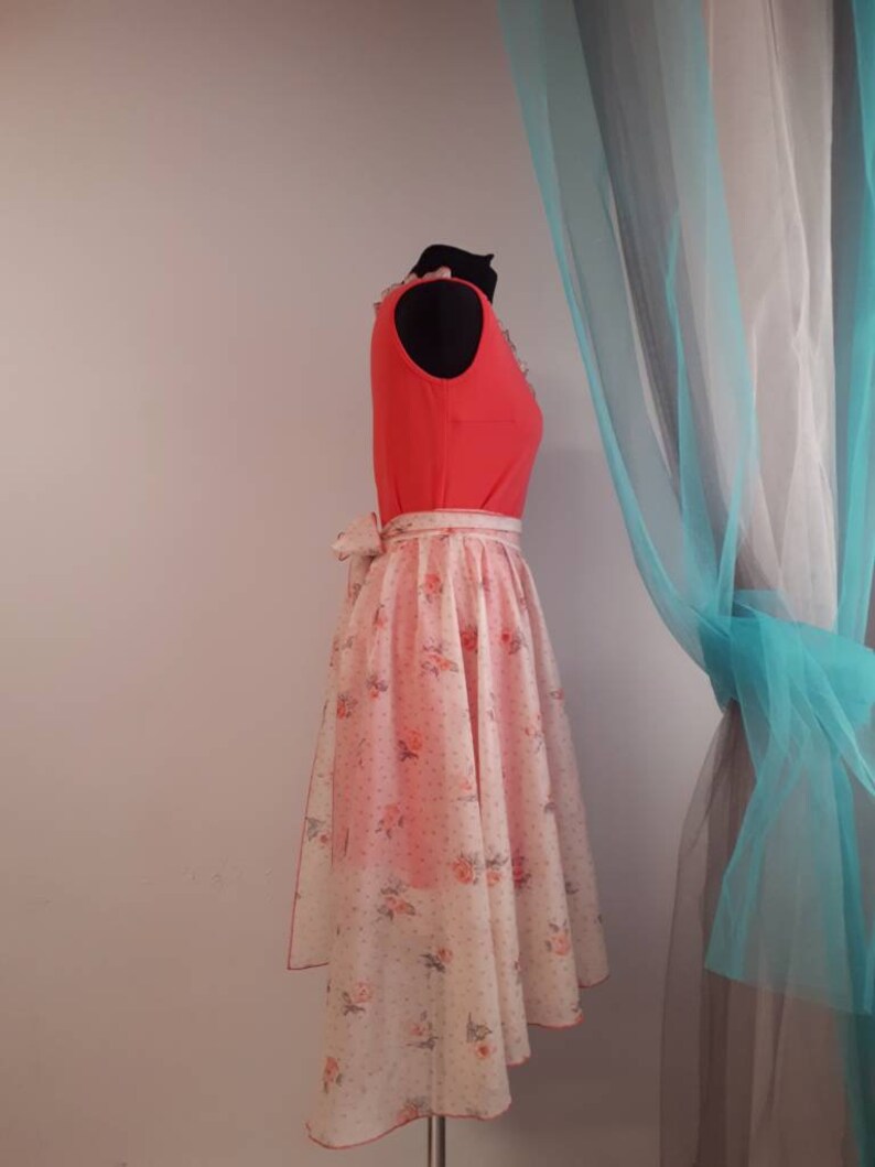 OOAK Tango Dress Set in Coral and Cream, Floral Dress for Tango ...