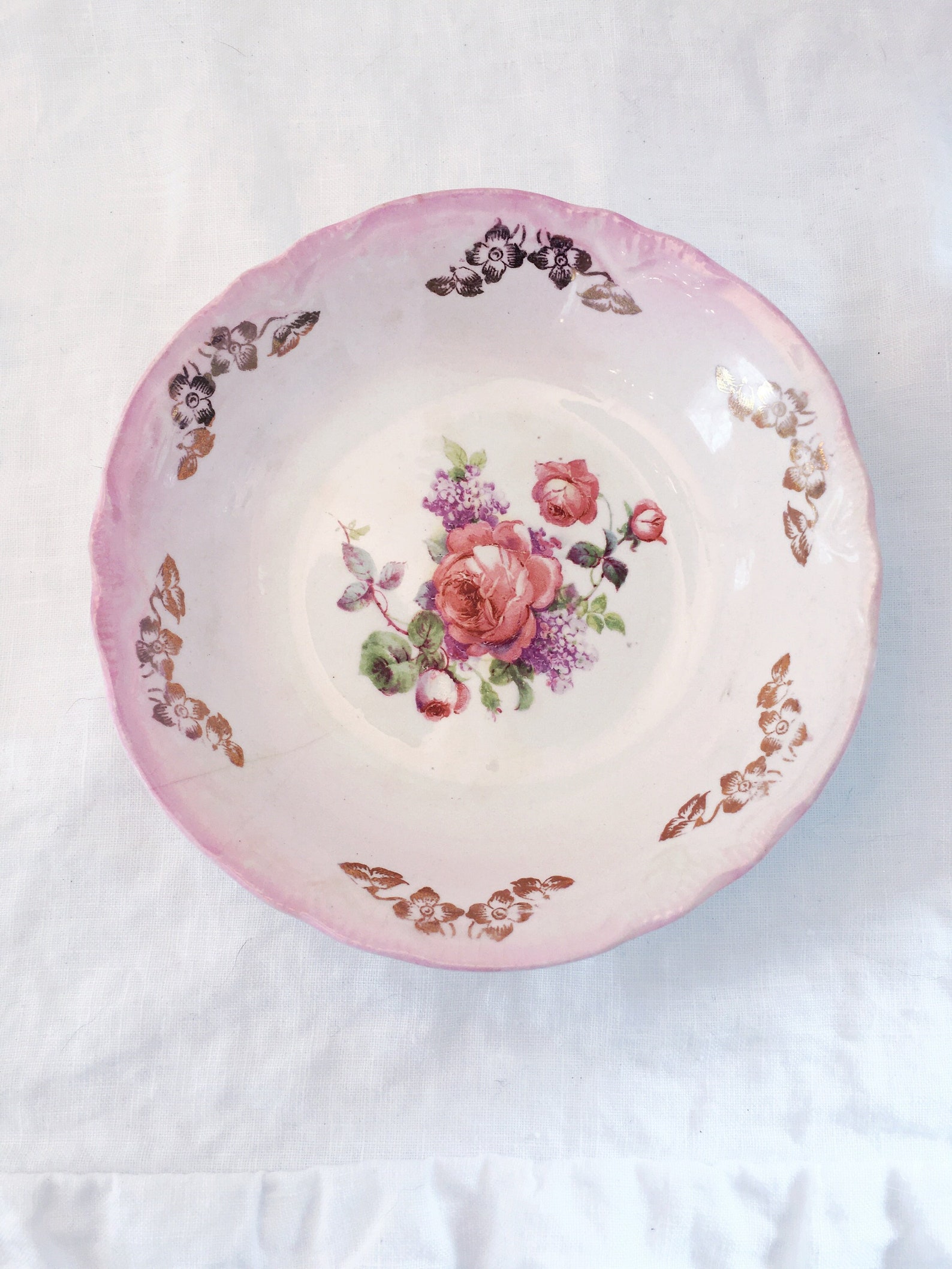 Sweetest Pink Cottage Bowl - Etsy