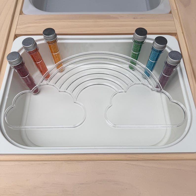 Rainbow Flisat Sensory Insert | Montessori Play | Rice Fill in | Write ...