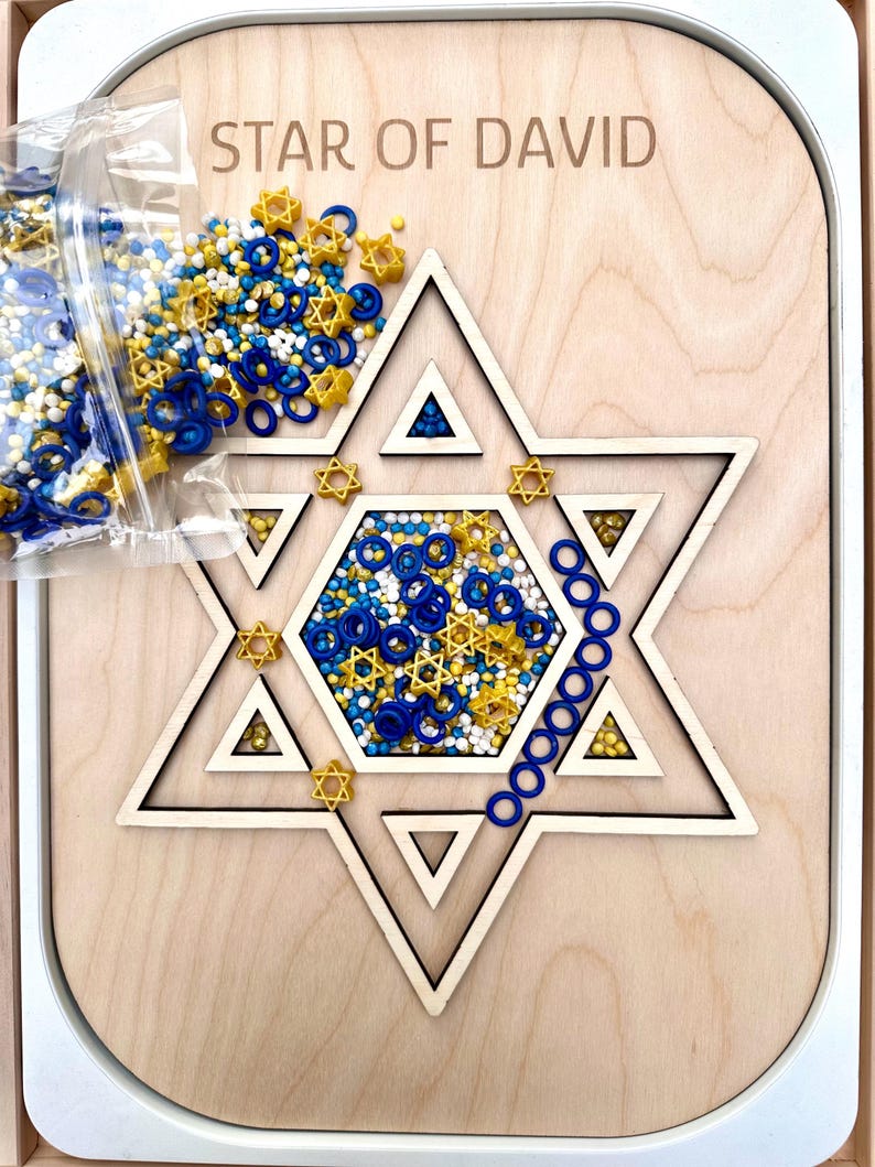 Star of David Sensory Bin Set | Hanukkah Flisat Insert | Jewish Holiday ...