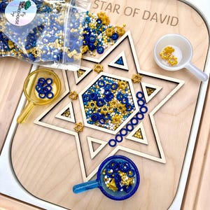 Star of David Sensory Bin Set | Hanukkah Flisat Insert | Jewish Holiday ...