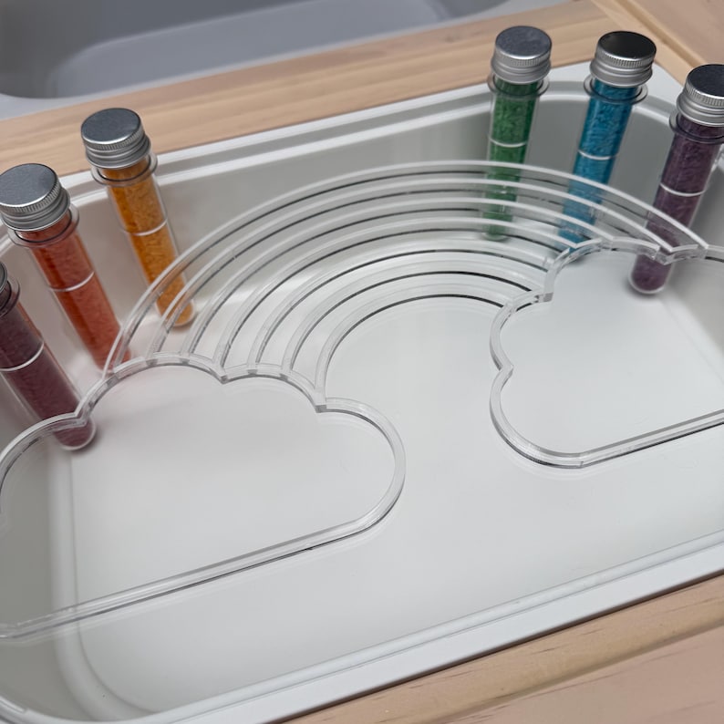 Rainbow Flisat Sensory Insert | Montessori Play | Rice Fill in | Write ...