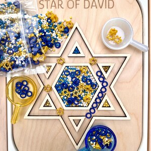 Star of David Sensory Bin Set | Hanukkah Flisat Insert | Jewish Holiday ...