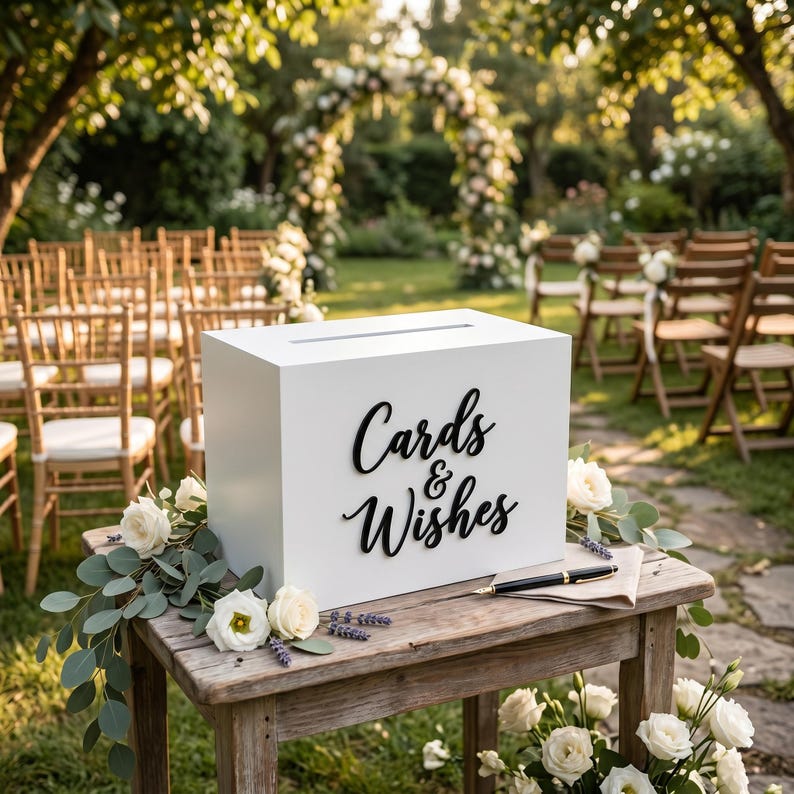 Personalised Wedding Card Box, Keepsake Memory Box, Custom Names, Boho ...