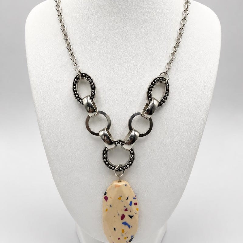 Silver Terrazzo Jewelry - Etsy