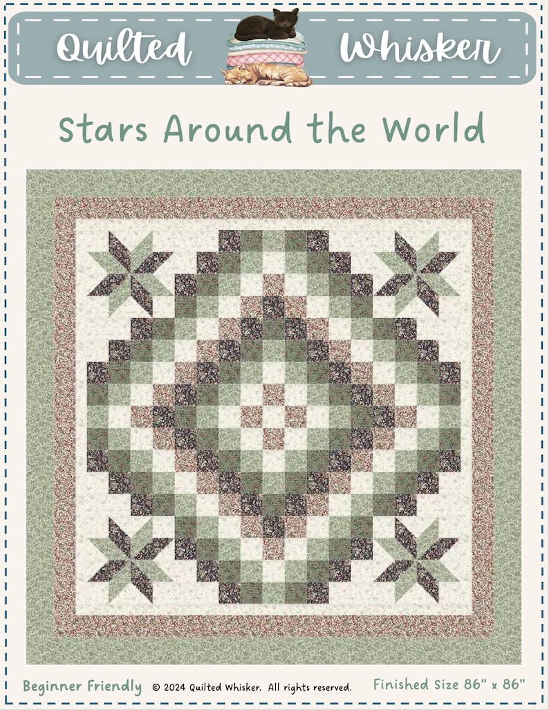 Stars Around the World Quilt Pattern | Digital PDF Easy Beginner ...