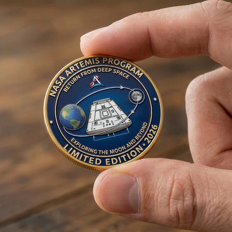 Orion Spacecraft Splashdown Artemis II Coin, Space Exploration Gift ...