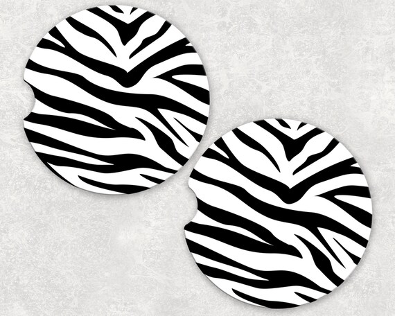 Zebra Print Car Coasters Set of 2 | Etsy