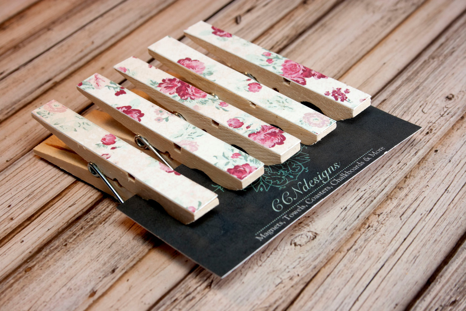 Kitchen Décor Home & Living Magnetic Pegs Pink Roses Peg Magnets Shabby ...