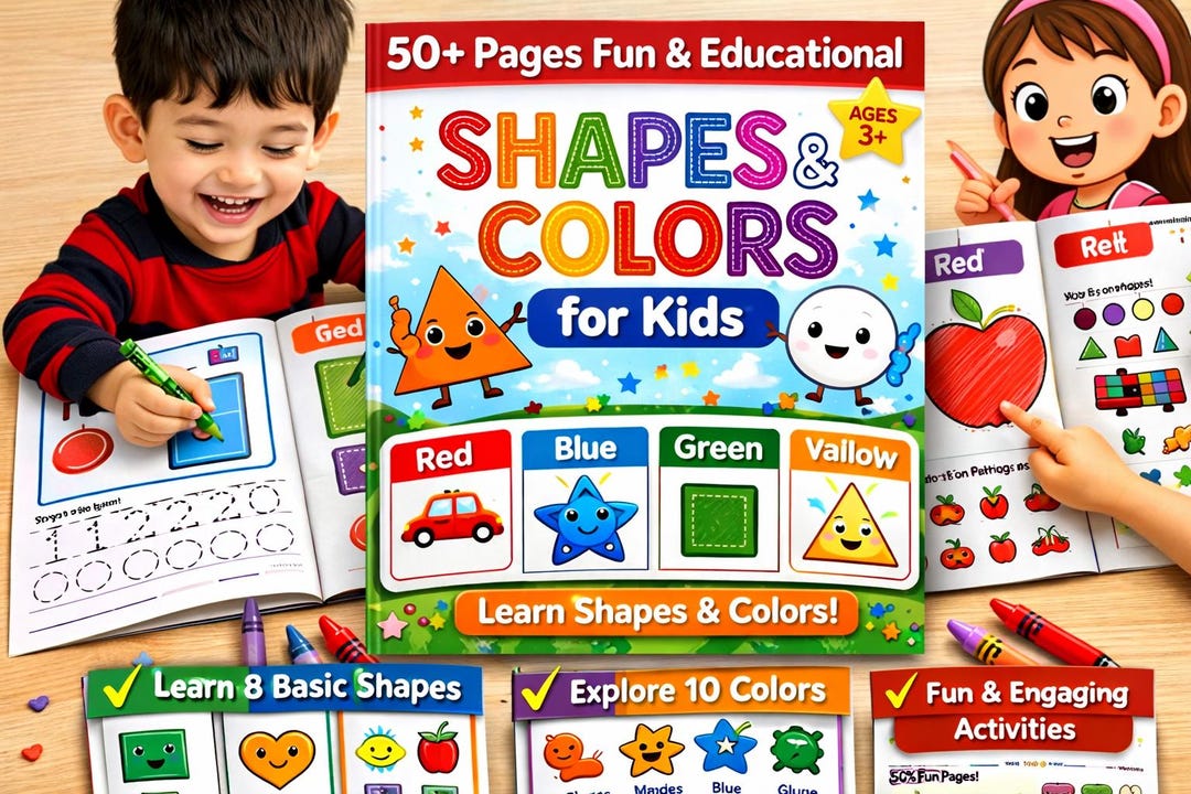 Shapes and Colors Workbook for Kids Ages 3-5 | Preschool Activity Book ...