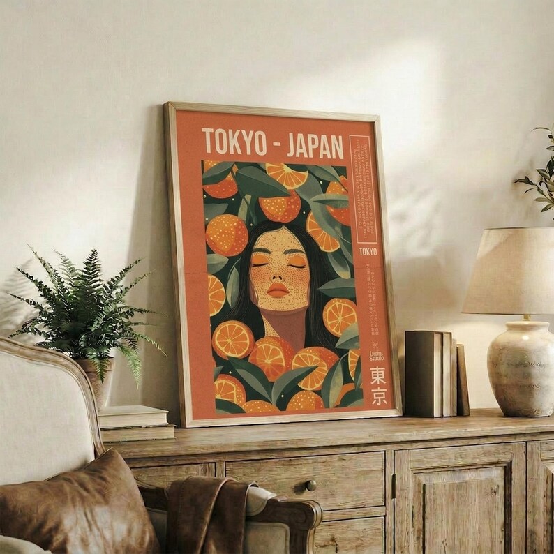 Tokyo Poster, Japanese Wall Art, Vintage Travel Poster, Retro Futurism ...
