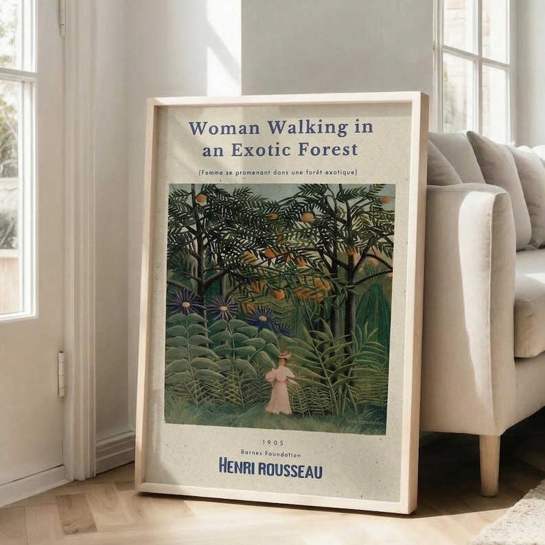 Henri Rousseau Exhibition Poster, Exotic Forest Print, Vintage Museum ...