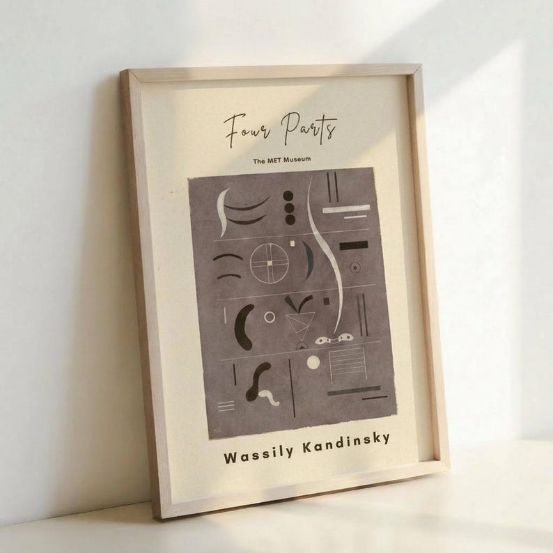 Wassily Kandinsky, Four Parts Print, Bauhaus Poster, Abstract Wall Art ...